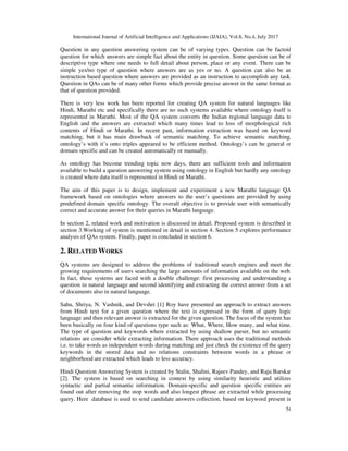 QUESTION ANSWERING SYSTEM USING ONTOLOGY IN MARATHI LANGUAGE | PDF