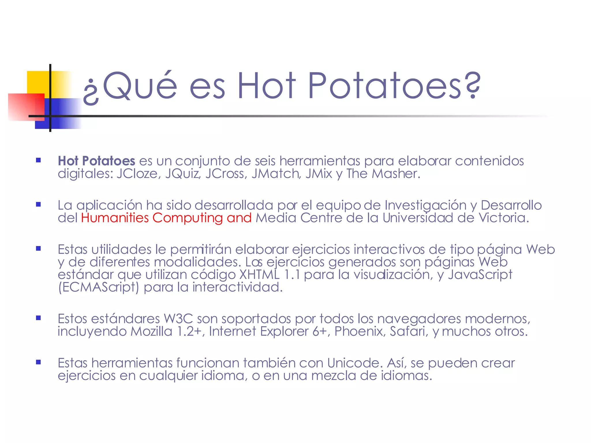 Qué Es Hot Potatoes | PPT