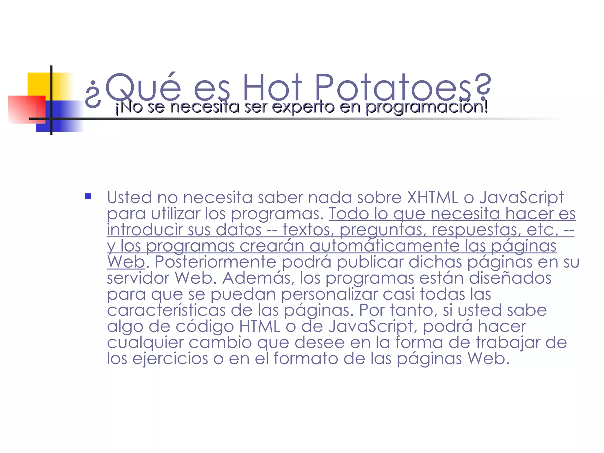 Qué Es Hot Potatoes | PPT