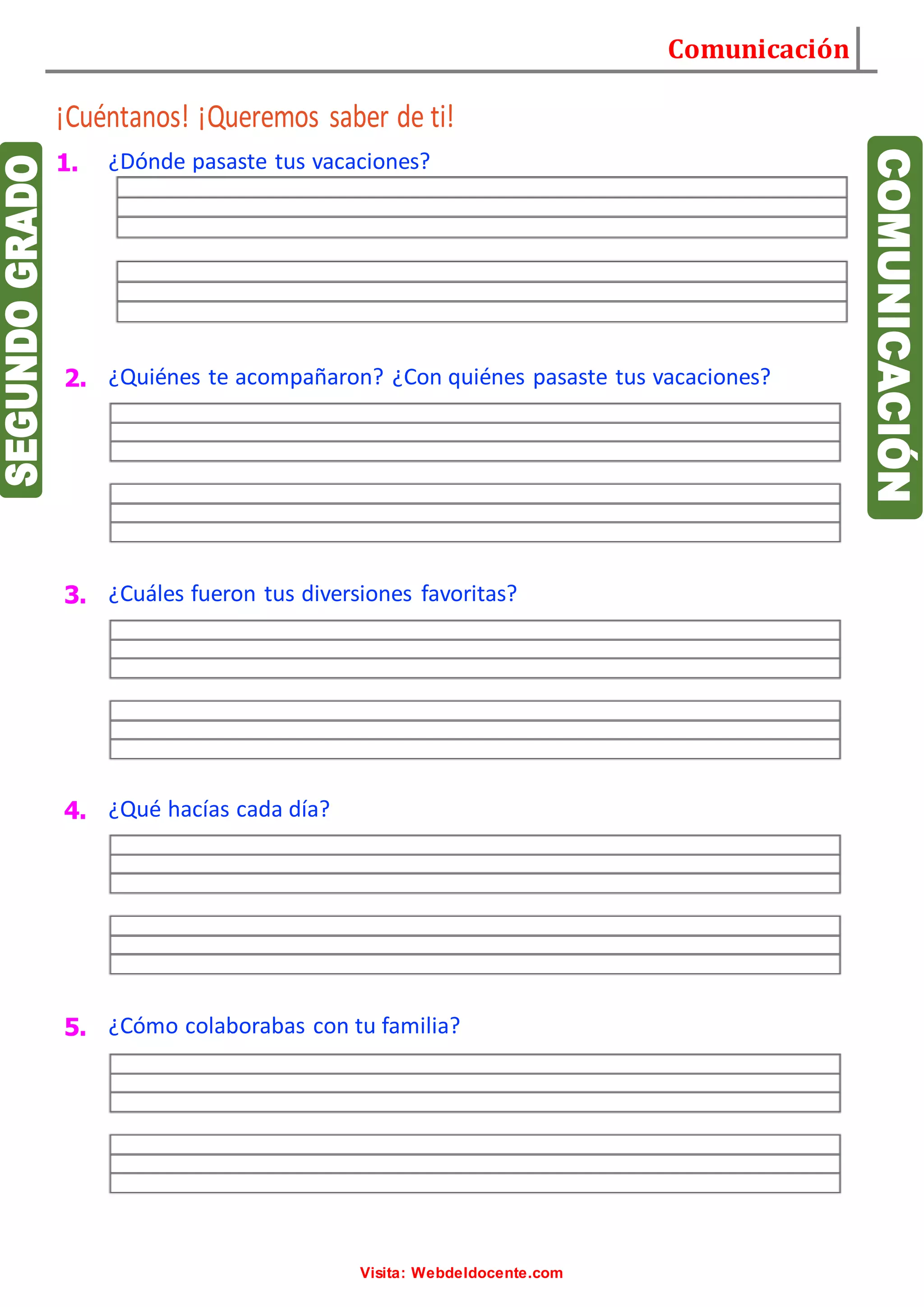 Qué hiciste-en-las-vacaciones-para-segundo-grado-de-primaria | DOC
