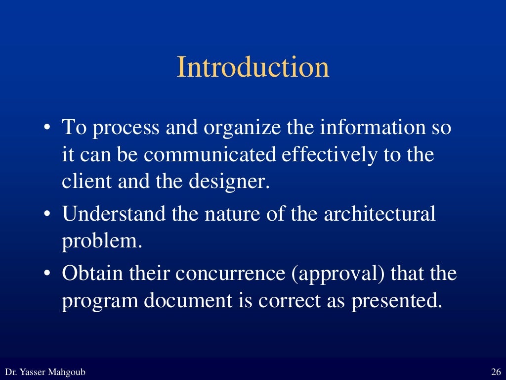Architectural Programming Lecture | PDF