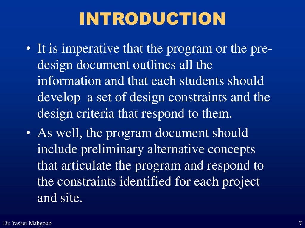 Architectural Programming Lecture | PDF