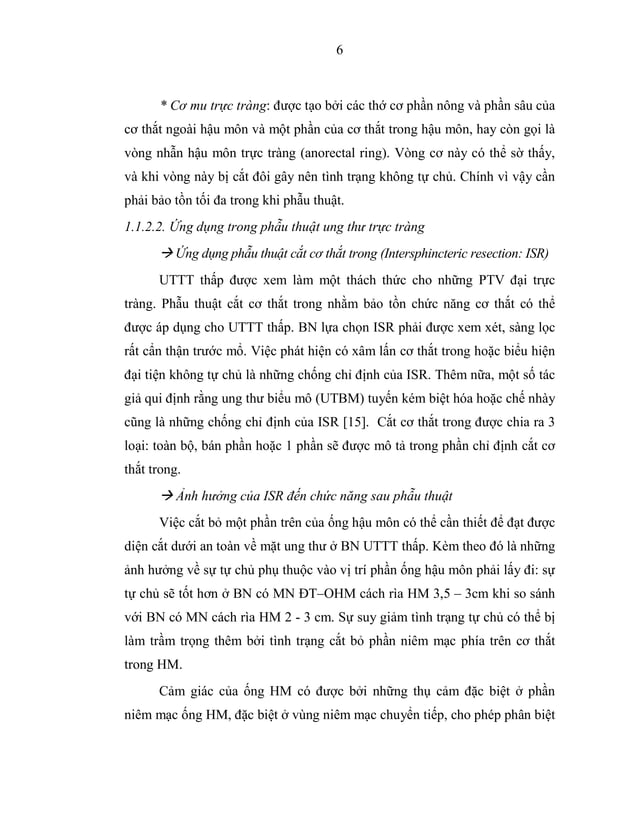 Luận án: Phẫu thuật nội soi bảo tồn cơ thắt trong ung thư trực tràng | PDF