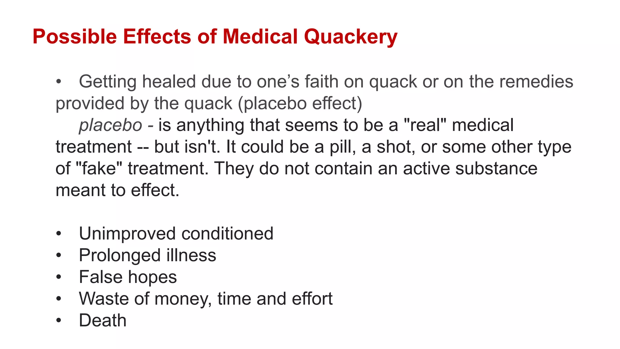 Quackery | PPTX