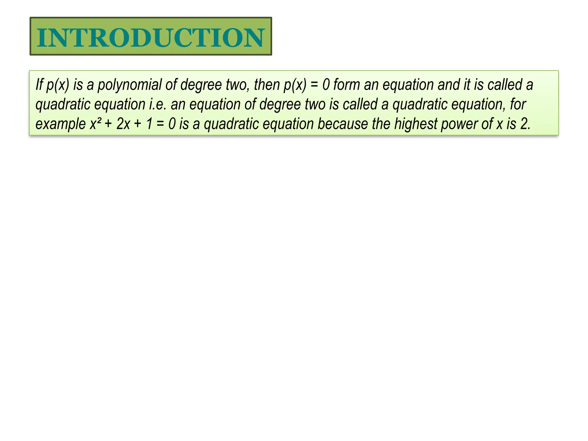 For class 10 cbse quadratic equations ncert | PPTX