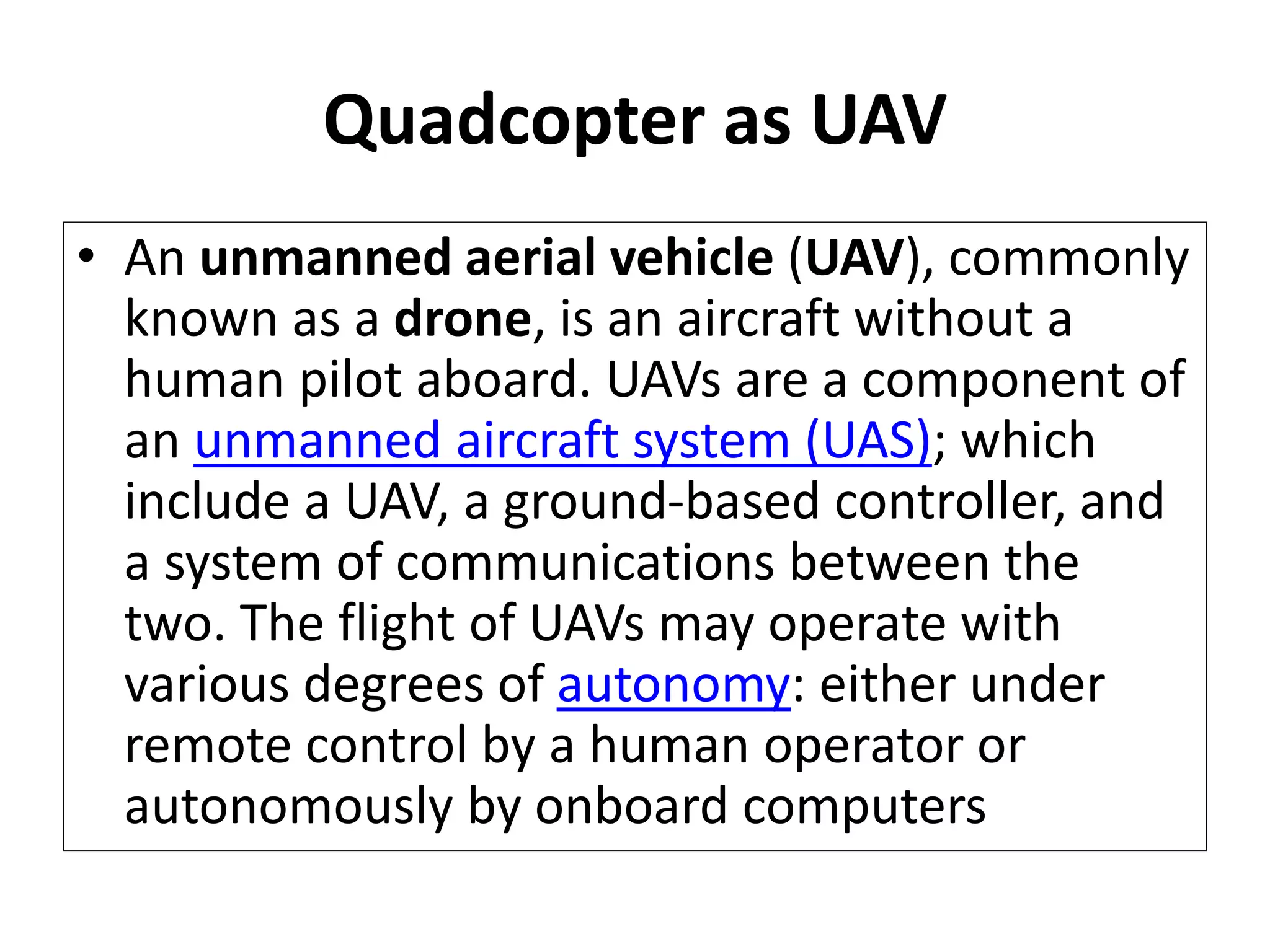 Quadcopter ppt | PPTX