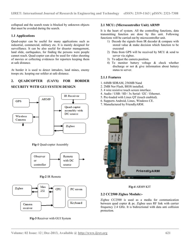 Quadcopter (uavs) for border security with gui system | PDF
