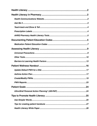 Pharmacy and health literacy handout | PDF