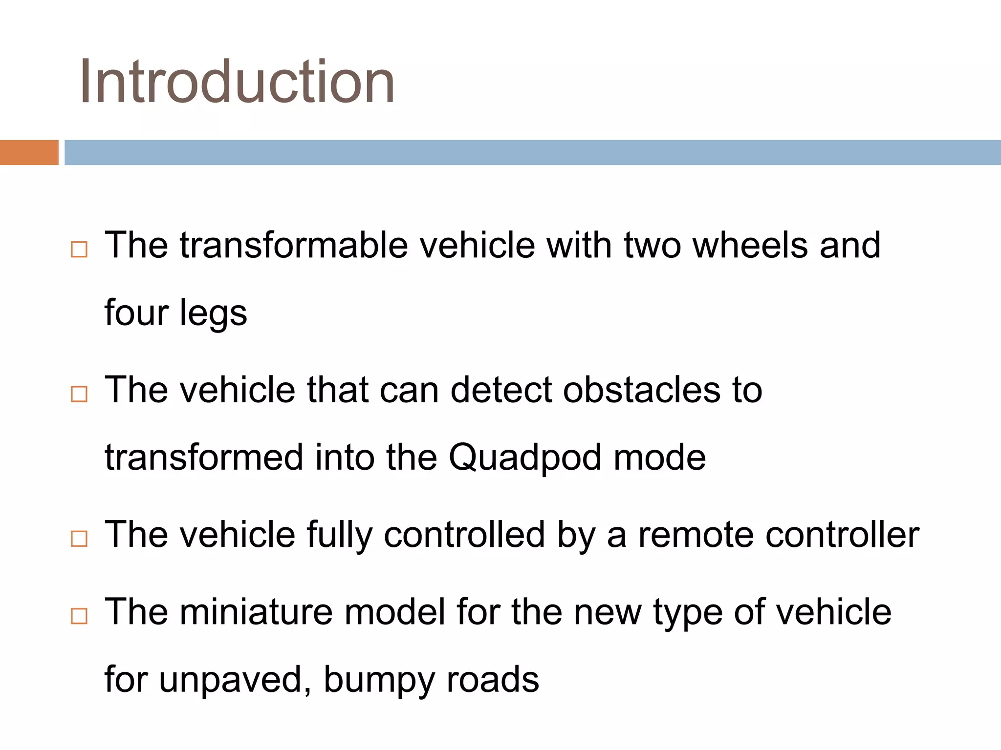 Quad pod transformable vehicle | PPTX