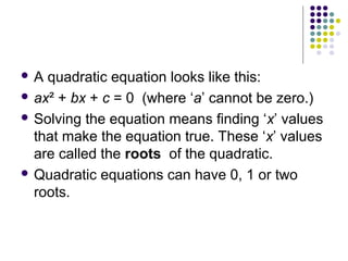 Quadractic equations.steps | PPT