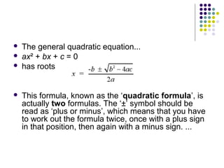 Quadractic equations.steps | PPT