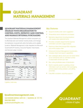 Quadrant Materials Management | PDF