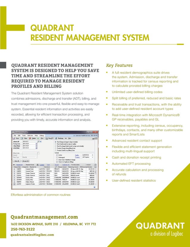 Quadrant Resident Management system | PDF