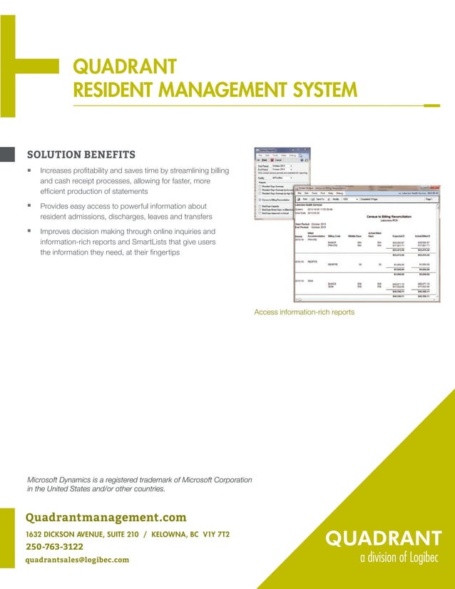Quadrant Resident Management system | PDF