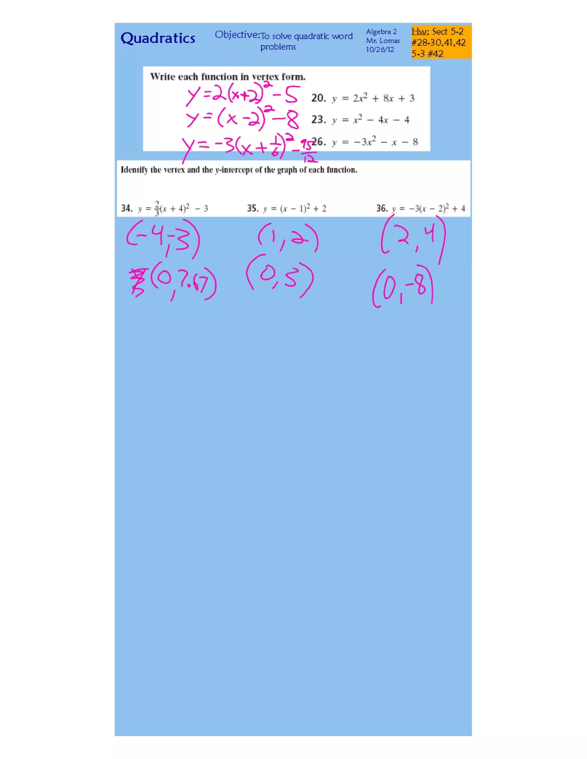 Quadratic Applications Pdf