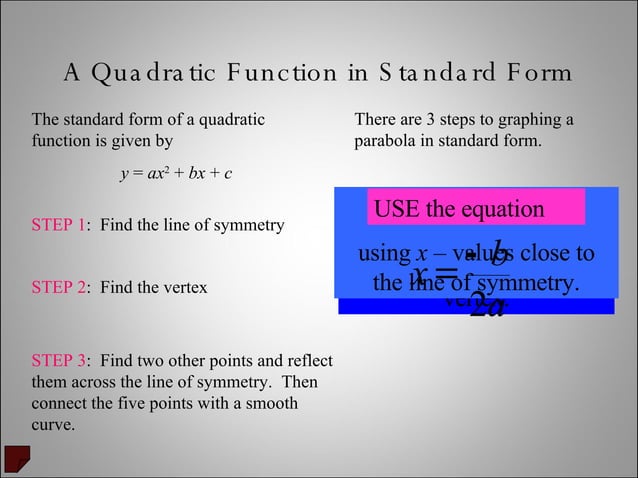 Quadratic Equations Graphing | PPT