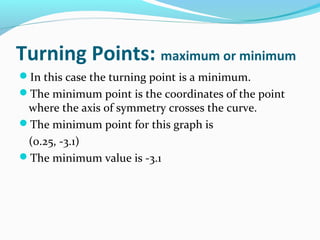 Quadratic functions my maths presentation | PPT