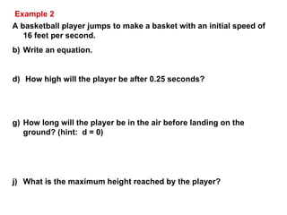 Quadratic Functions | PPT