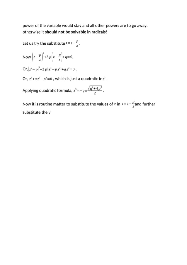 How to solve Quadratic and cubic equations | PDF