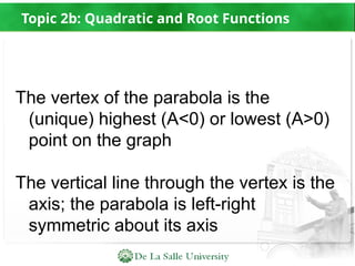 Quadratic and Root Functions PPT for grade 11 | PPTX