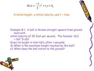 Quadratic applications ver b | PPT | Physics | Science