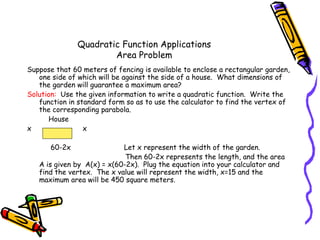 Quadratic applications ver b | PPT | Physics | Science