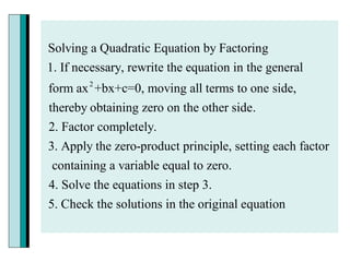 Quadratic eq cth | PPT