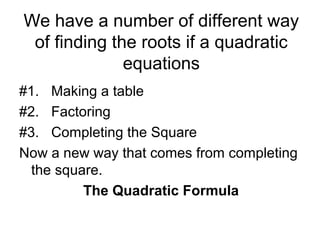 Quadratic eq and discriminant | PPT