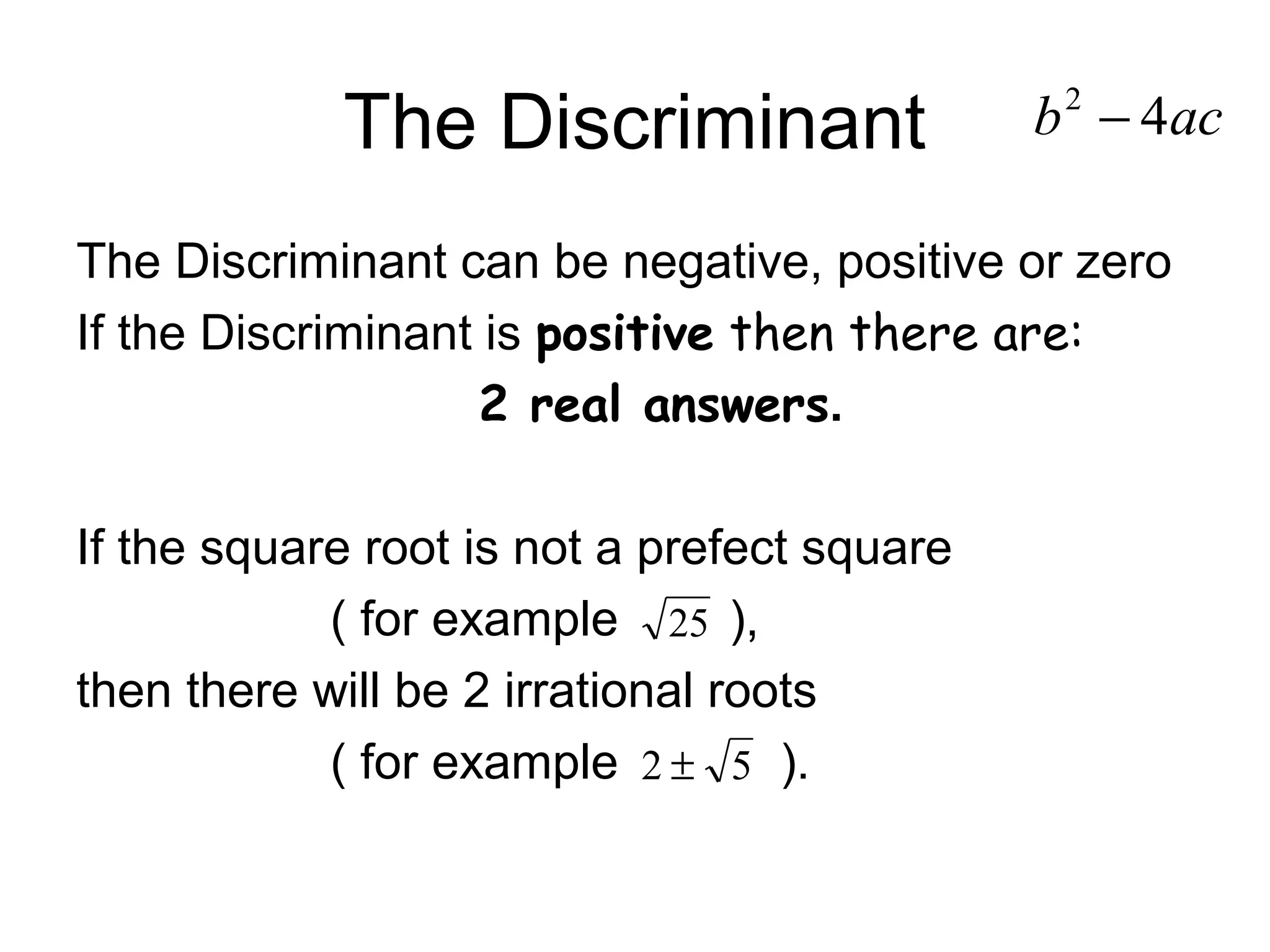 Quadratic Equation and discriminant | PPT
