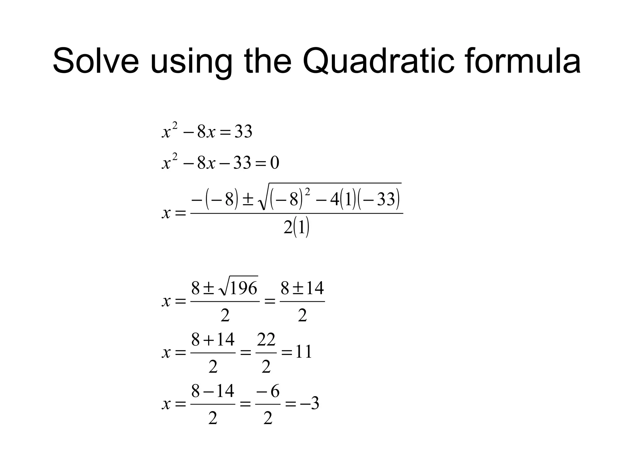 Quadratic Equation and discriminant | PPT