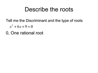 Quadratic Equation and discriminant | PPT