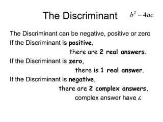 Discriminant Examples