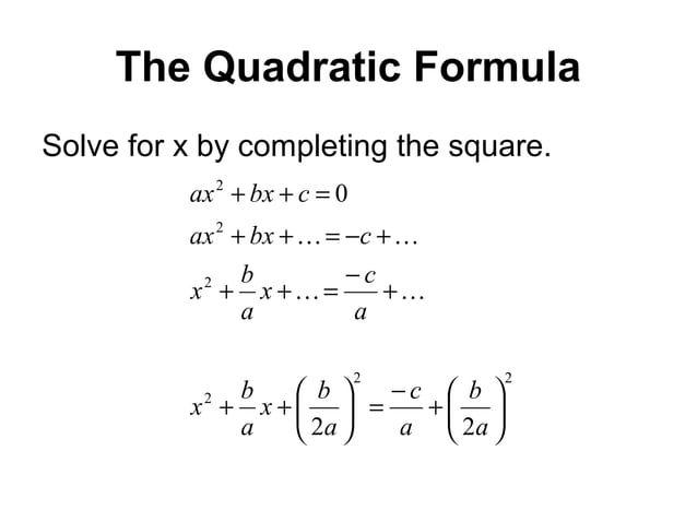 Quadratic Equation and discriminant | PPT