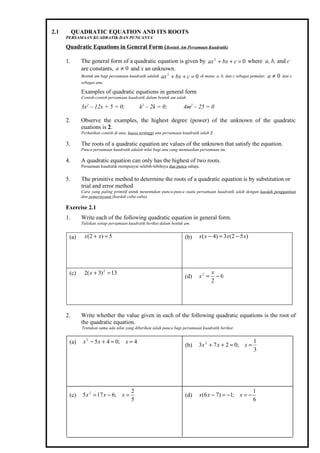 Quadratic eqn | PDF