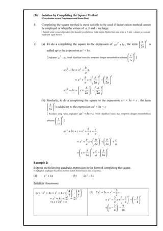 Quadratic eqn | DOC