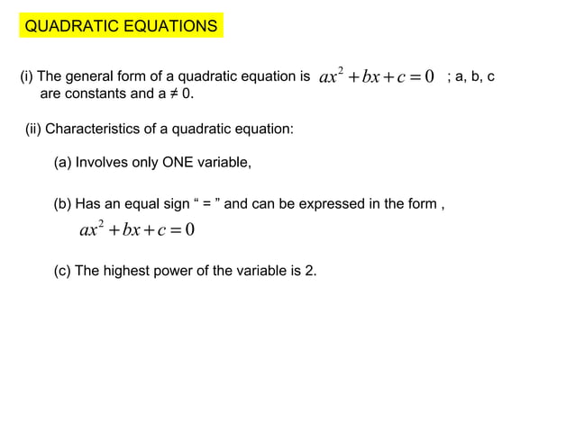 Quadraticequation | PPT