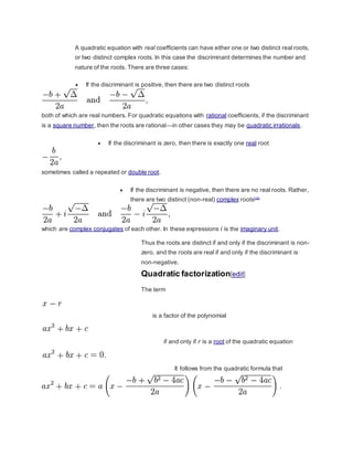 Quadratic equation | DOCX