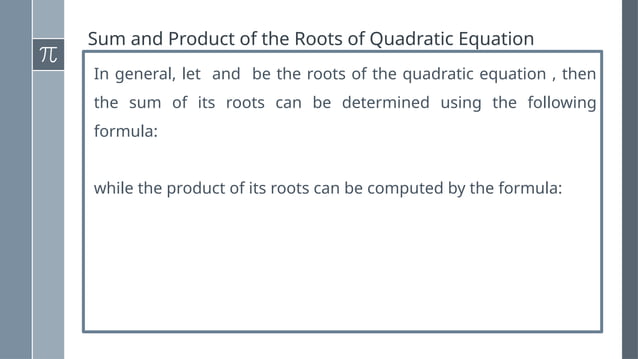 Grade 9 Mathematics: Quadratic equation.pptx | Physics | Science