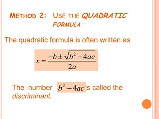 Quadratic equation | PPTX