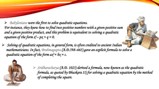 Quadratic equation | PPTX