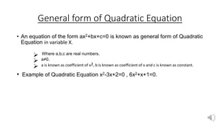 Quadratic equation basic | PPT