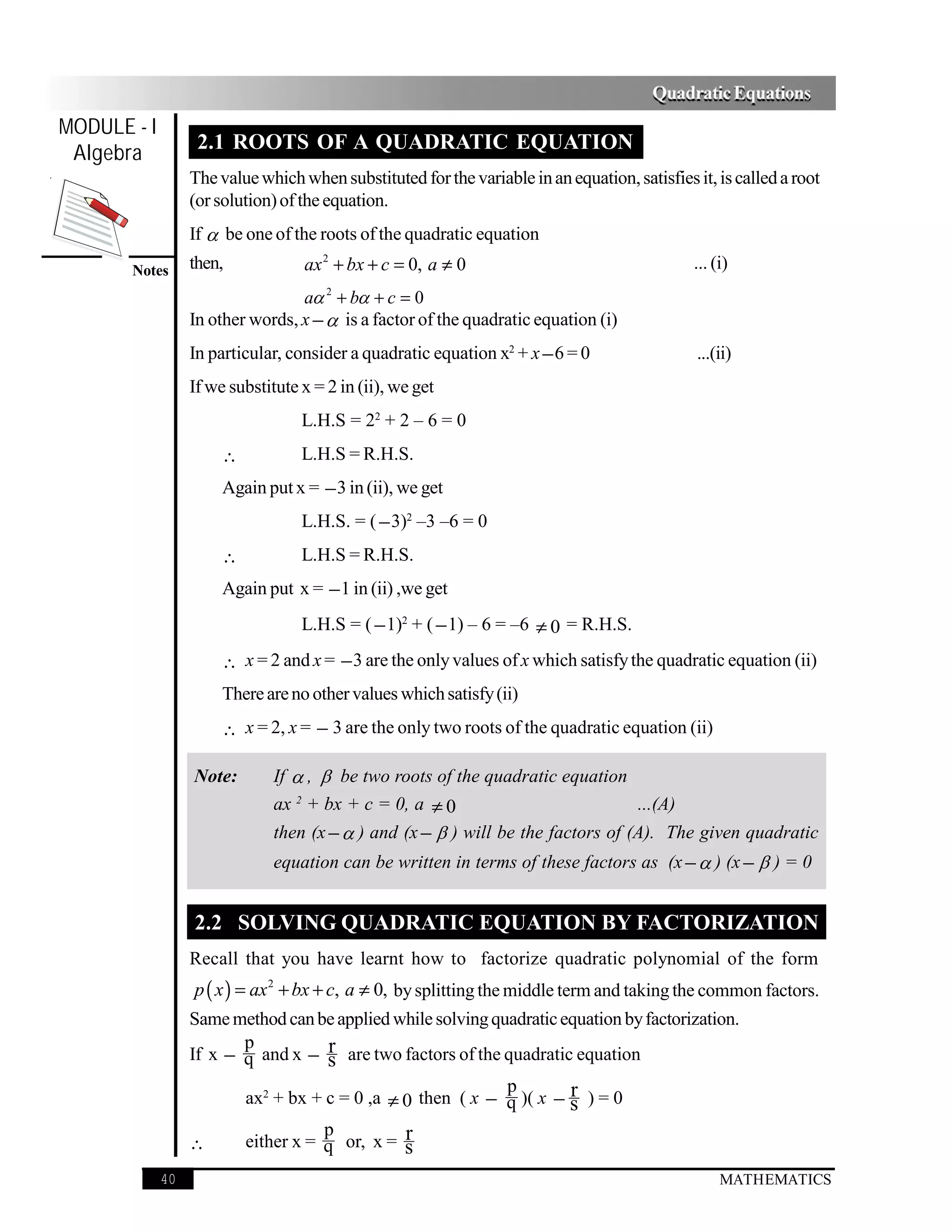 Quadratic equations | PDF