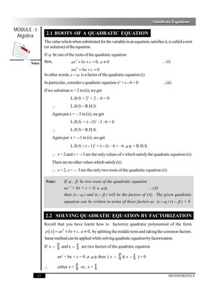 Quadratic equations | PDF