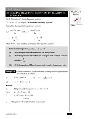 Quadratic equations | PDF