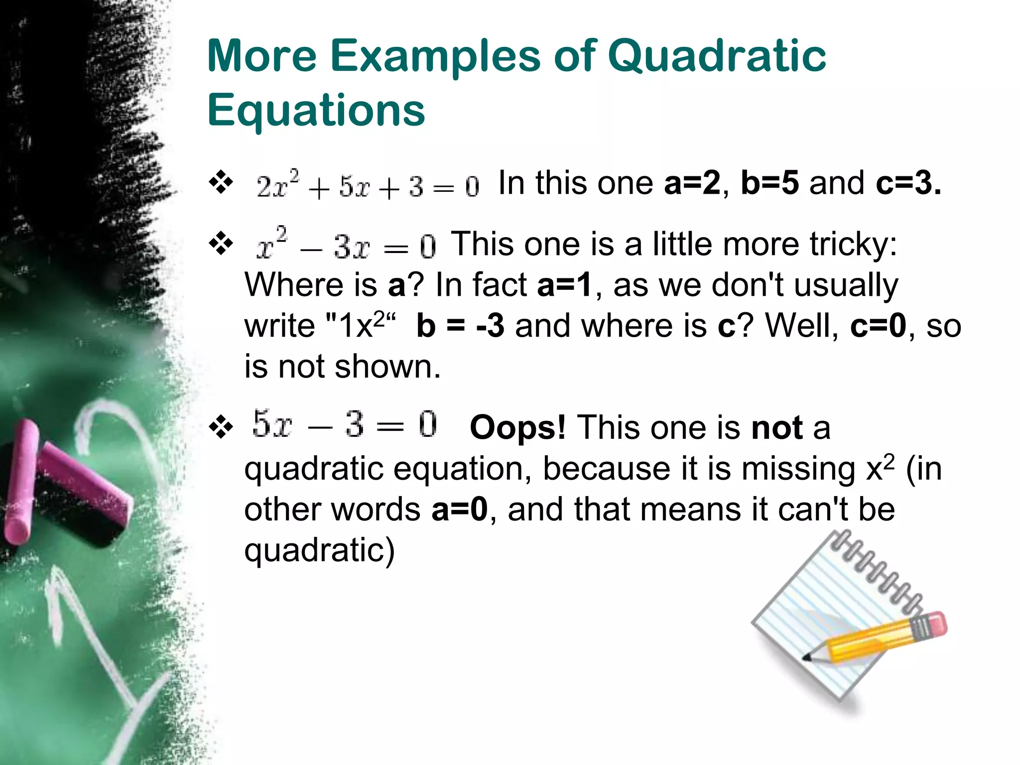 Quadratic equations | PPTX