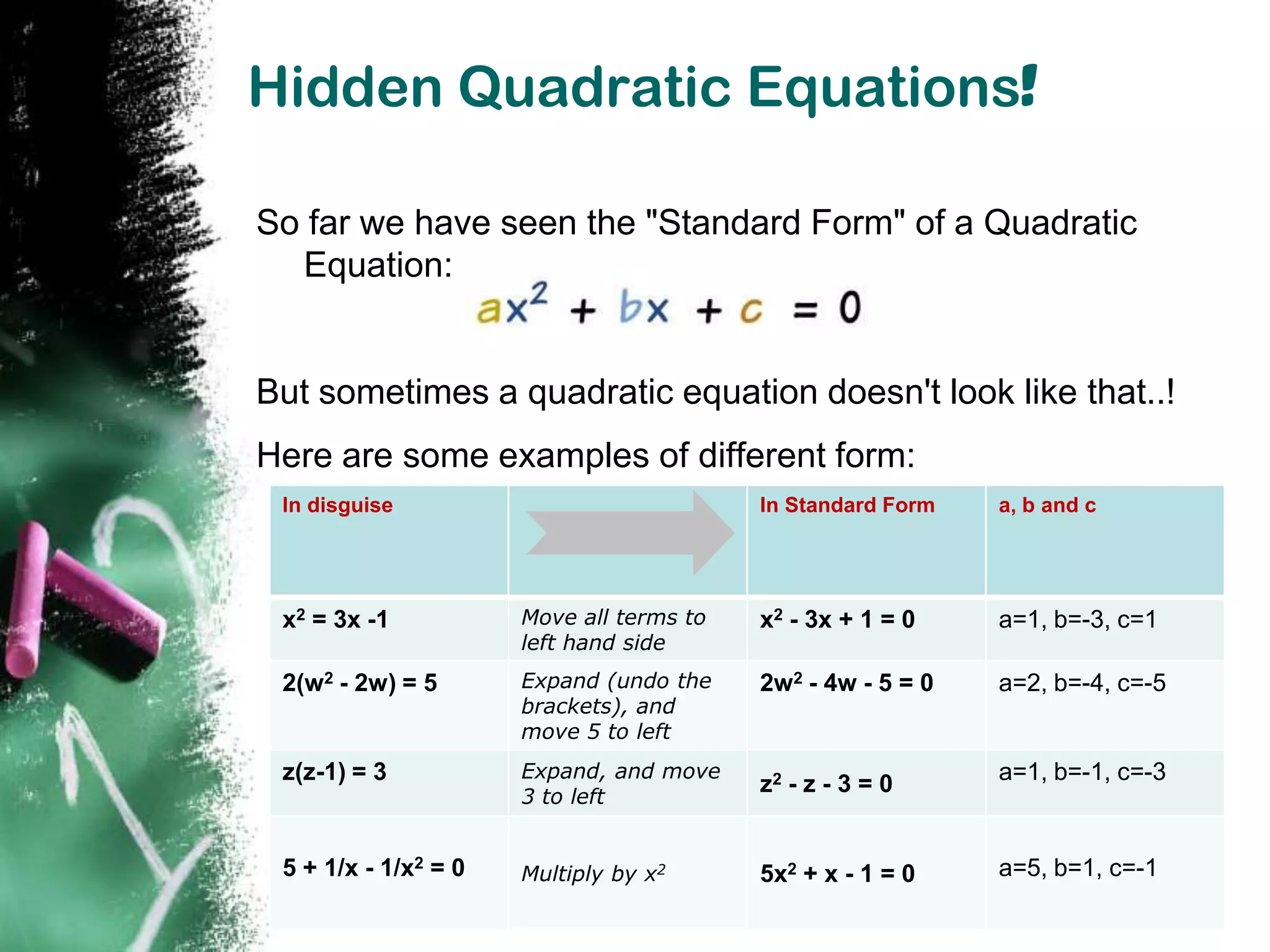 Quadratic equations | PPTX