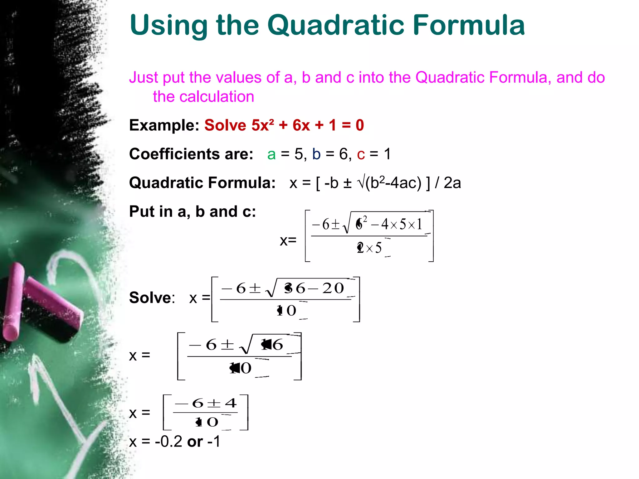 Quadratic equations | PPTX