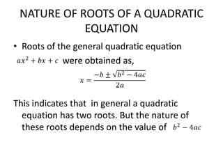 Quadratic equations | PPTX | Physics | Science