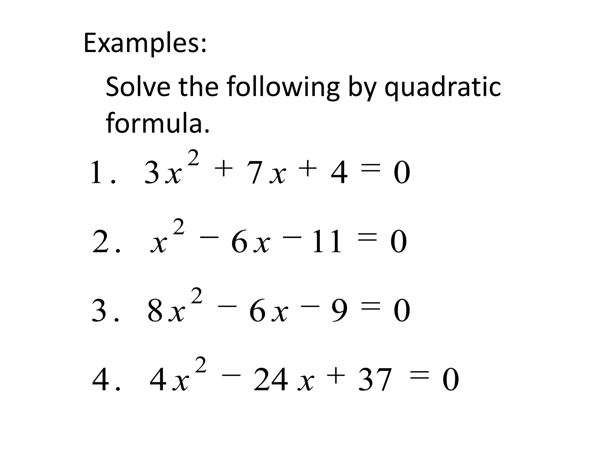 Quadratic equations | PPT