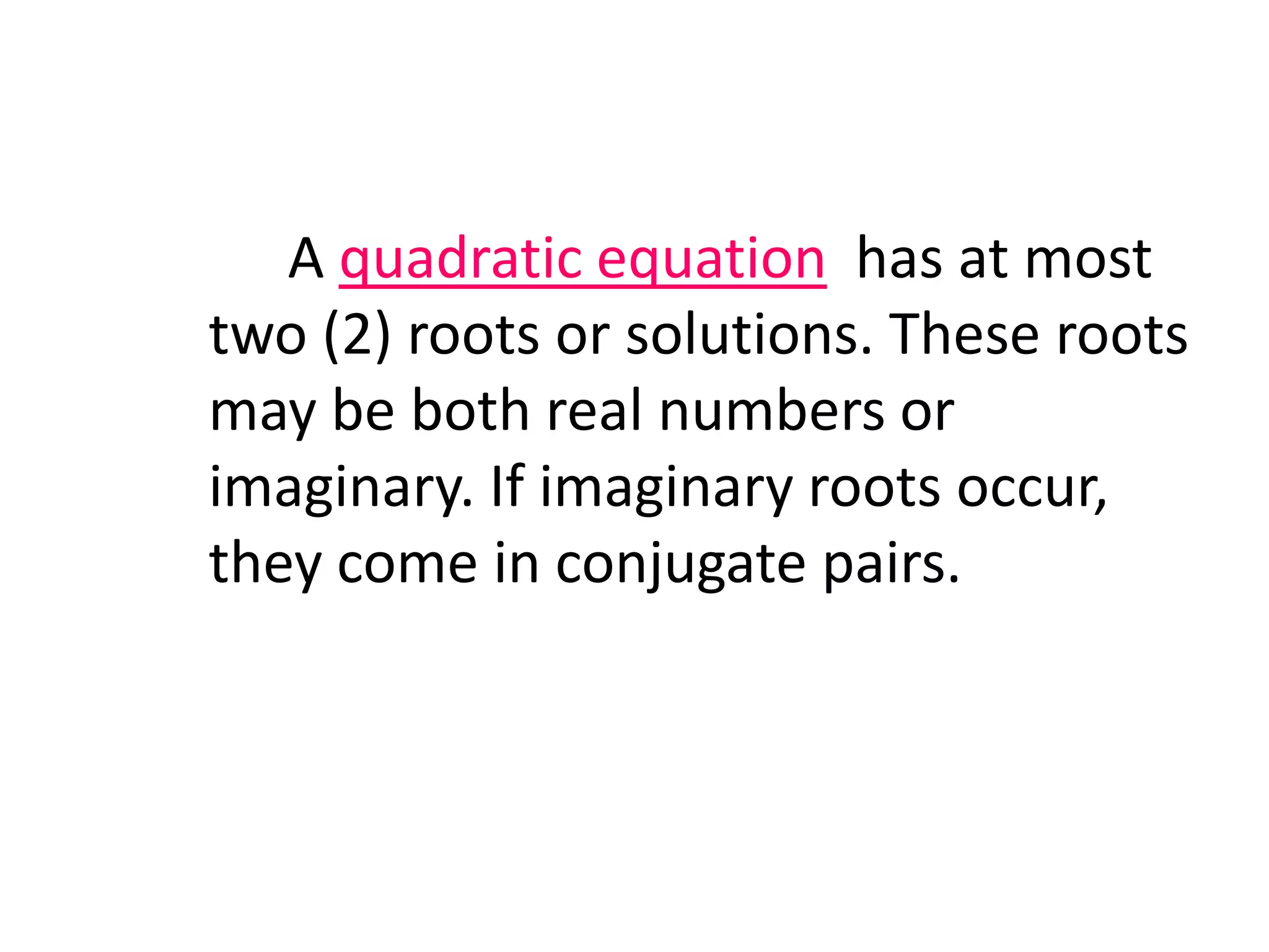 Quadratic equations | PPT